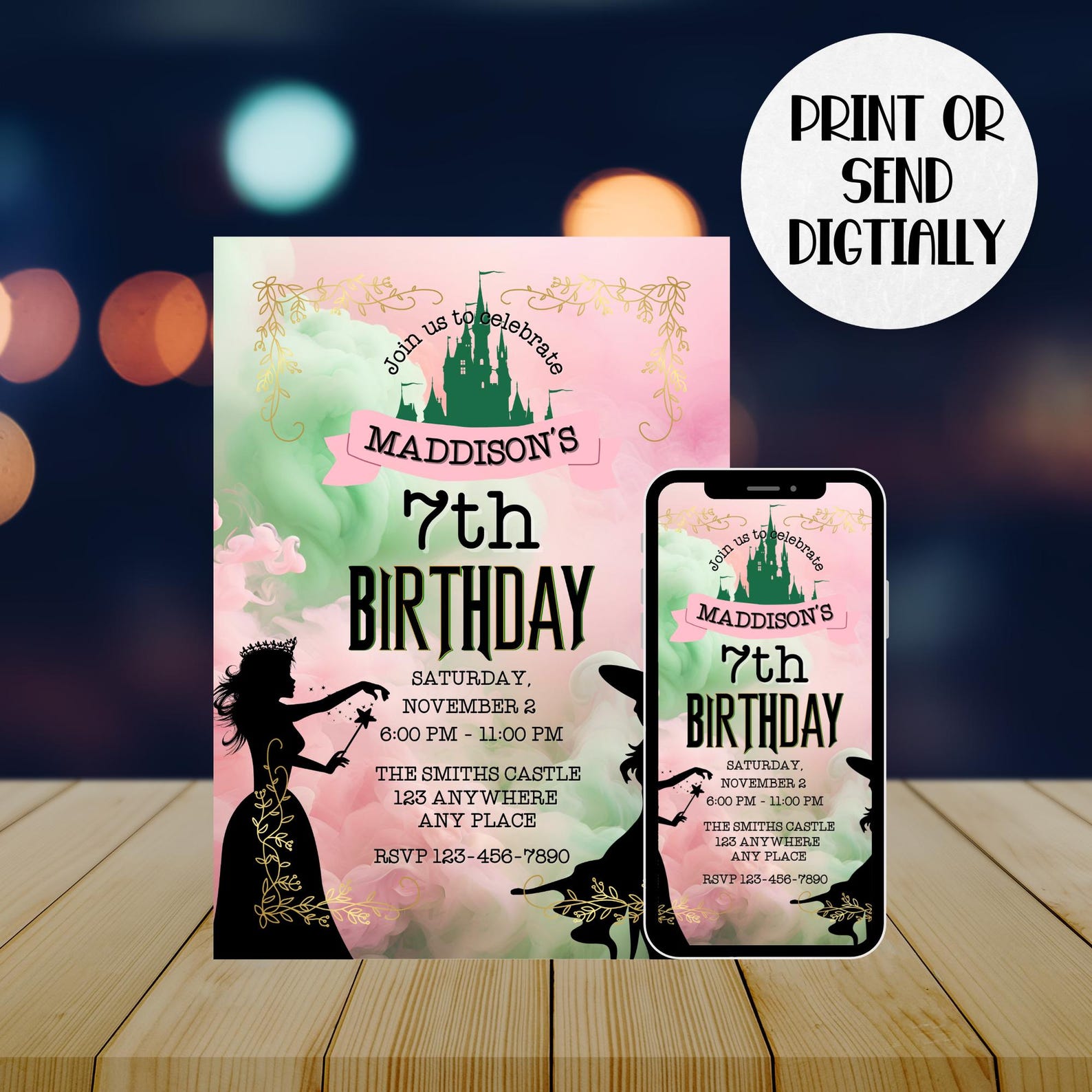 Wicked Birthday Invitation, Witch Invite, Wicked Party Invite, Defy ...