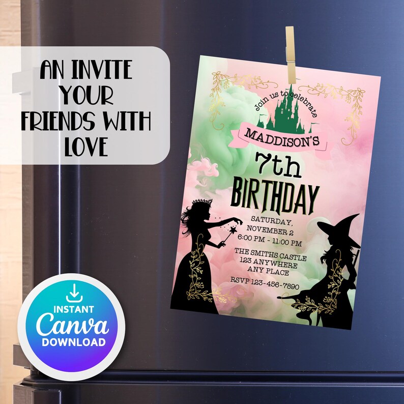 Wicked Witch Birthday Invitation: Wizard of Oz Party (digital File) - Etsy