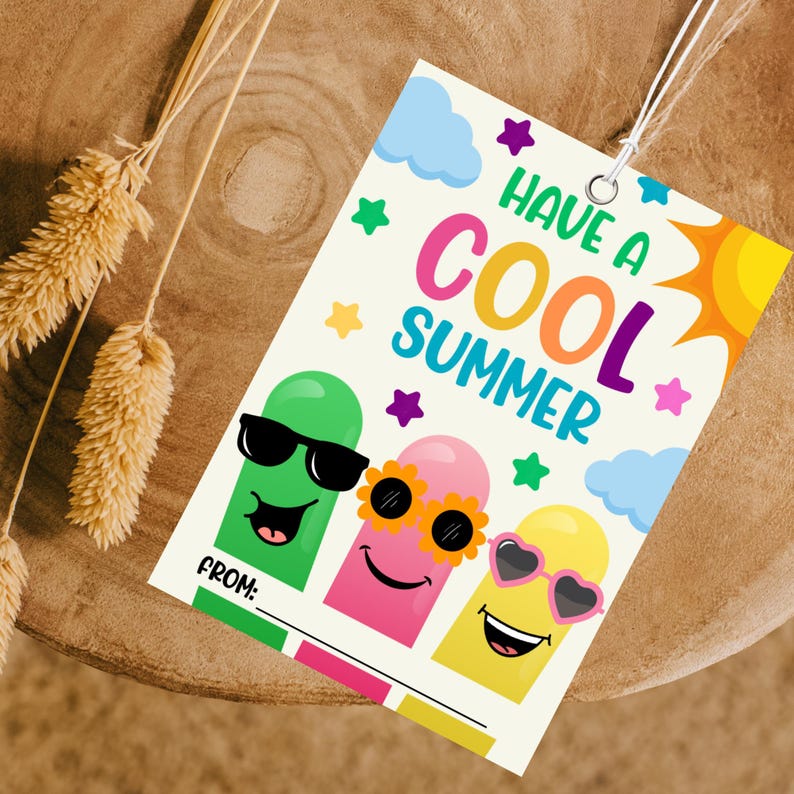 Editable Last Day of School Tag Stay Cool Ice Tag Summer End of School ...