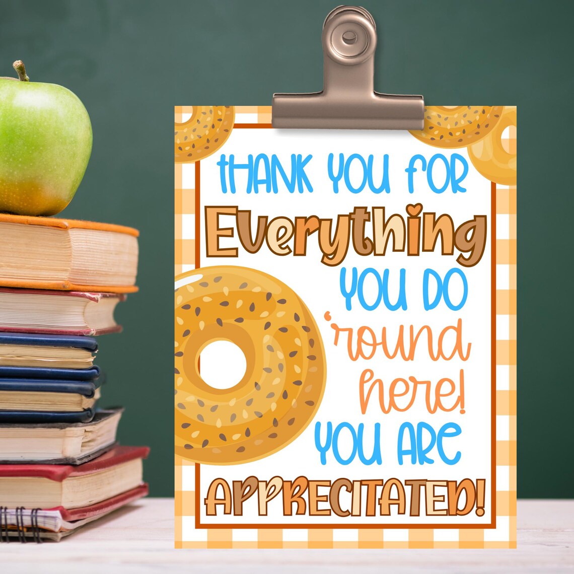 Bagel Appreciation Sign: Thank You Printable (PDF & JPG) - Etsy