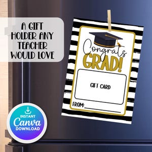 Graduation Gift Card Holder, Printable Money Holder (digital Download ...