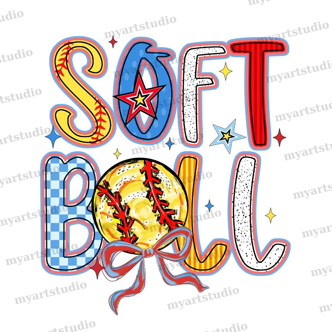 Softball Coquette Png, Brushstroke Softball Coquette Png, Game Daypng ...