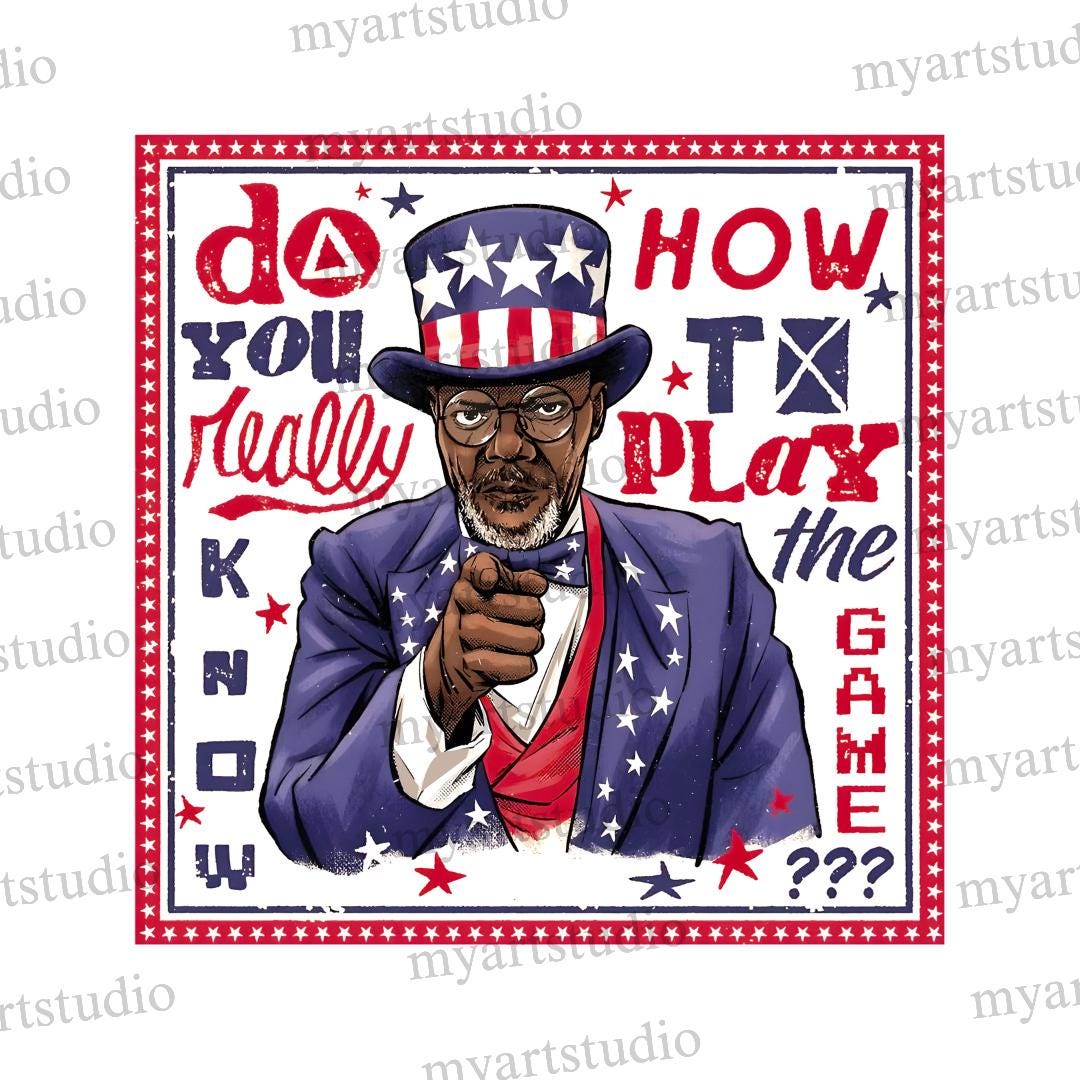 PLAY THE GAME - Kendrick Lamar Halftime Show Png, Sam Jackson Uncle Sam ...