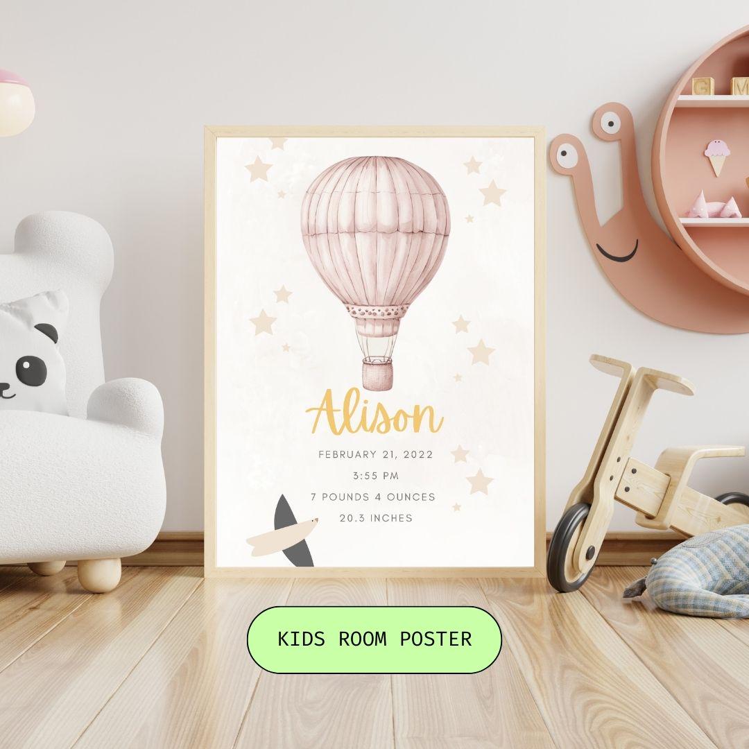 Personalized Baby Birth Stat Print | Custom Baby Info Art, Newborn ...