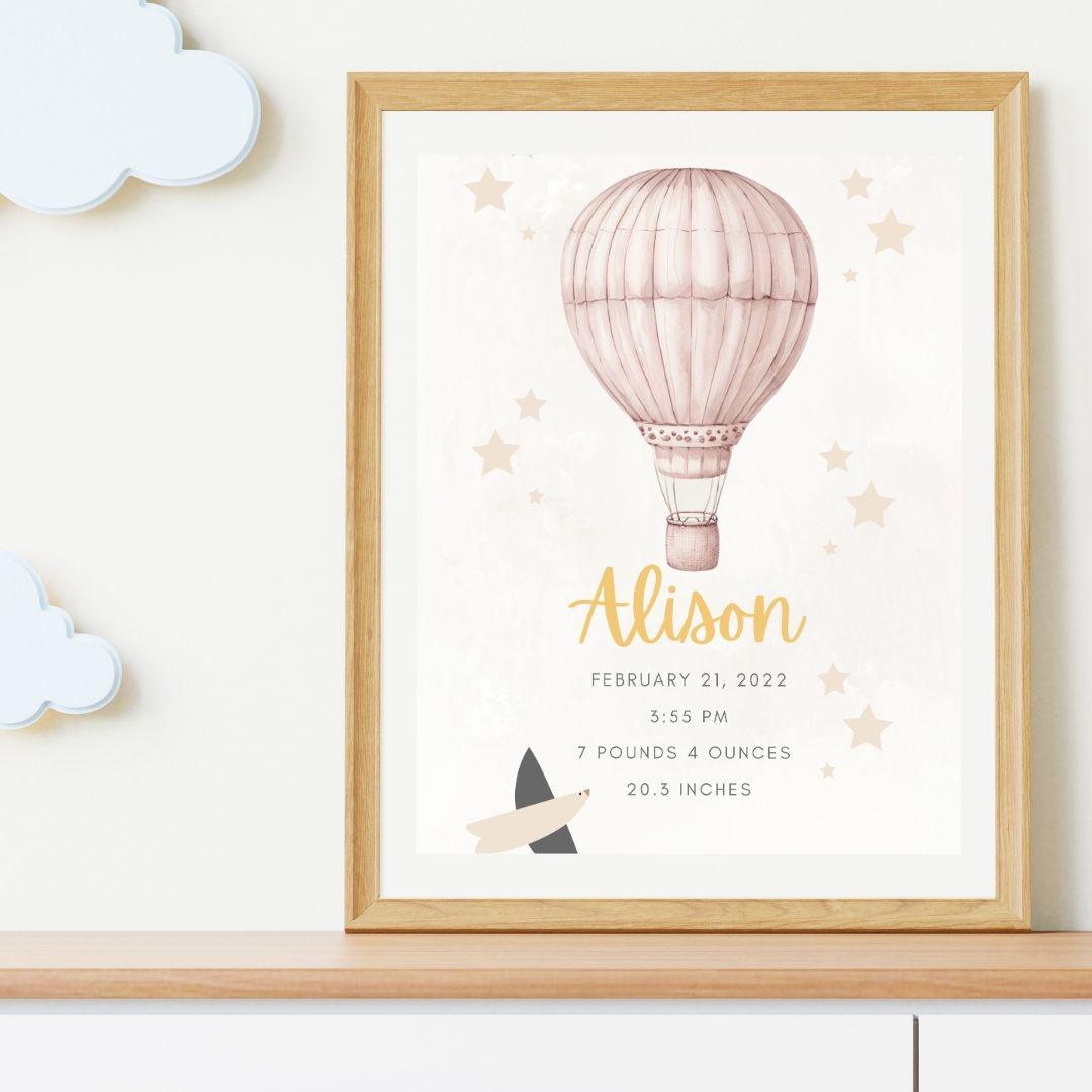 Personalized Baby Birth Stat Print | Custom Baby Info Art, Newborn ...