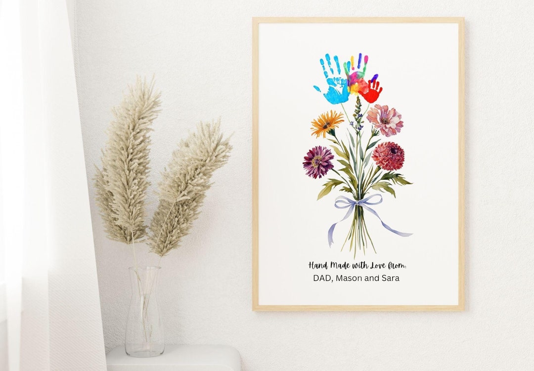 Floral Bouquet Handprint Art: DIY Kids Keepsake (digital Download) - Etsy