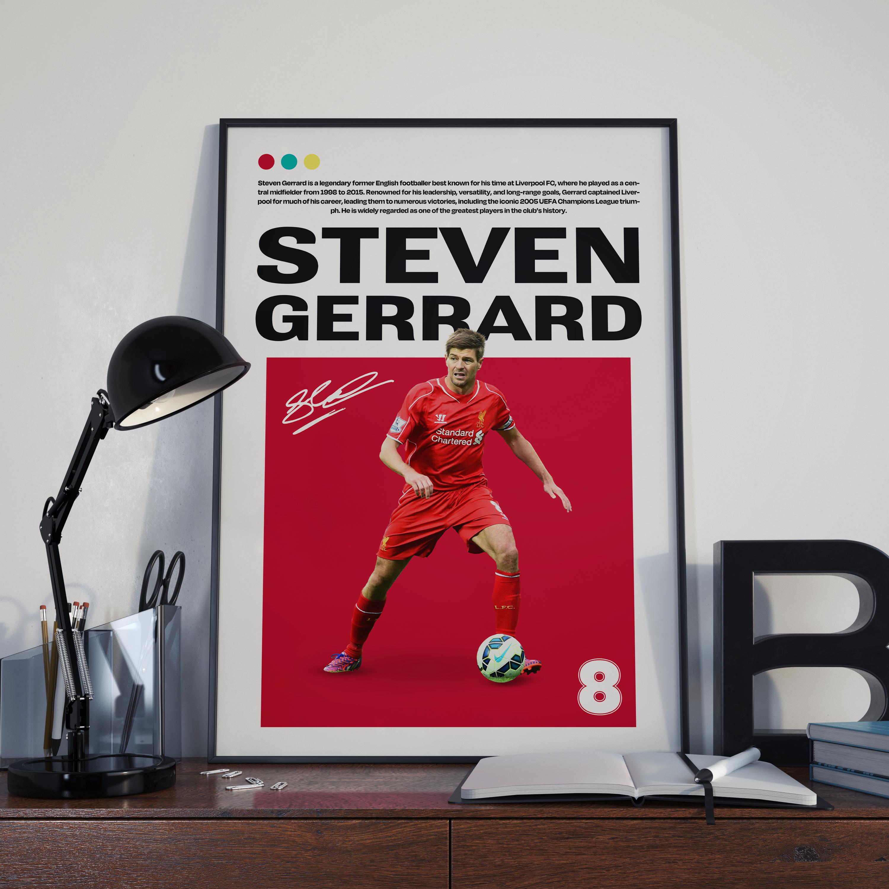 Minimalist Steven Gerrard Poster Liverpool Football Art Print Iconic ...