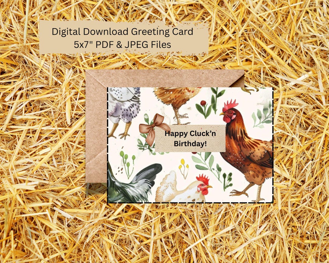 Printable Birthday Card, Chickens, Chicken Lady, Funny, Farm Life - Etsy