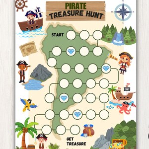 Pirate Reward Chart Bedtime Boy Pirate Treasure Island Potty Sticker ...