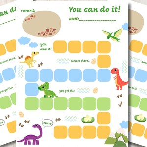 Dinosaur Reward Chart for Boy Kids Sticker Reward System Chart Chore ...