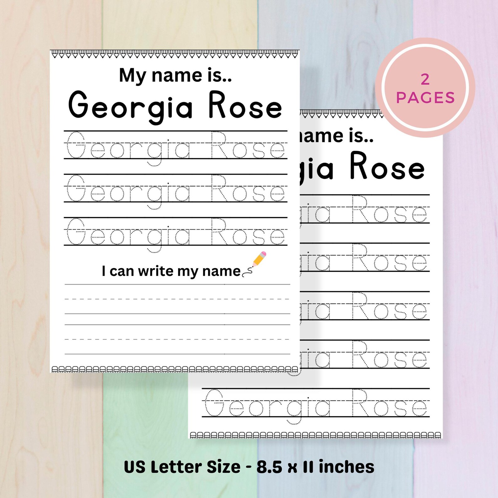 Name Tracing Sheet Custom Name Trace Printable I Can Write My Name ...