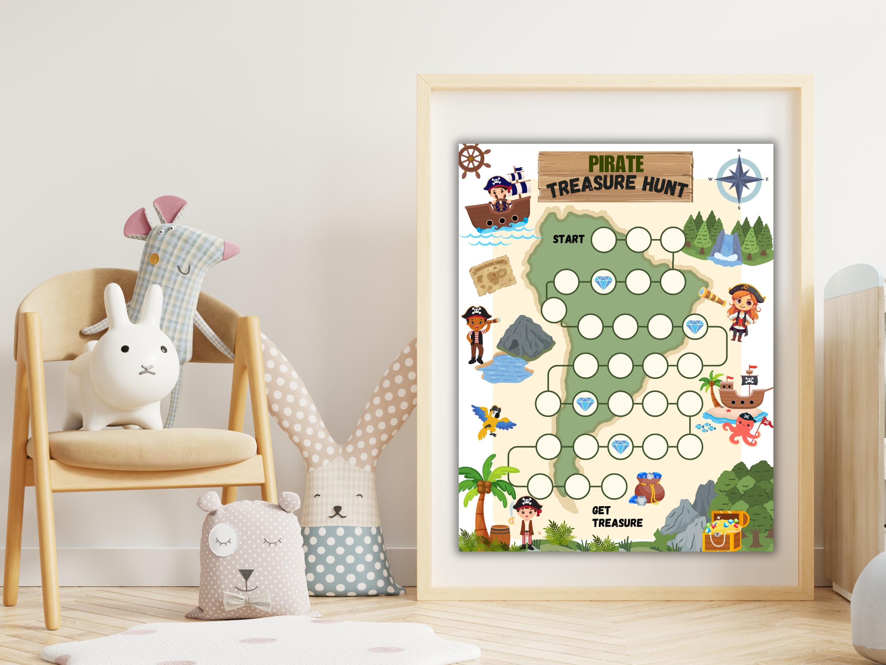 Pirate Reward Chart Bedtime Boy Pirate Treasure Island Potty Sticker ...