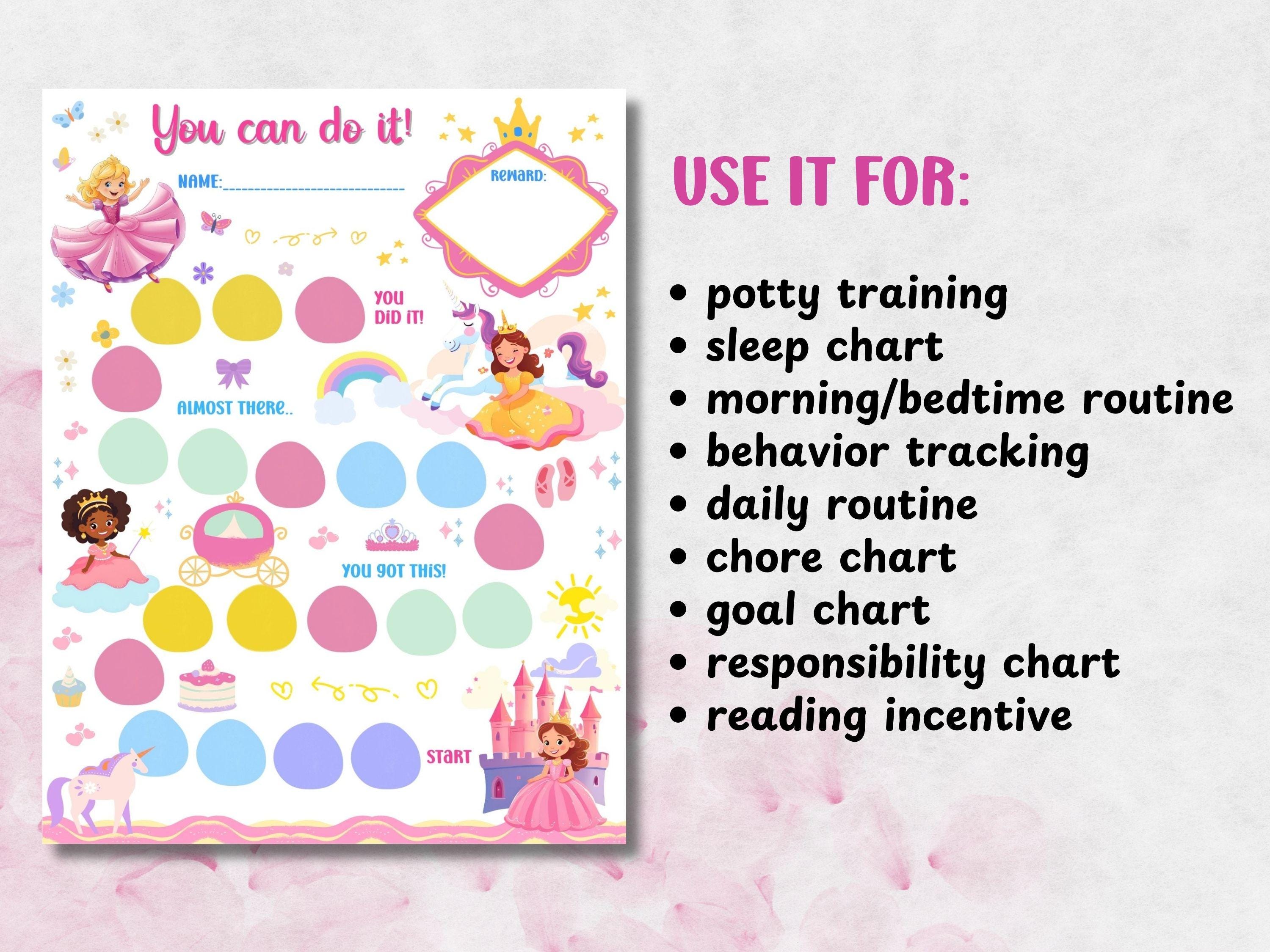 Printable Sleep Reward Chart for Girls Good Behavior Chart Toddler ...