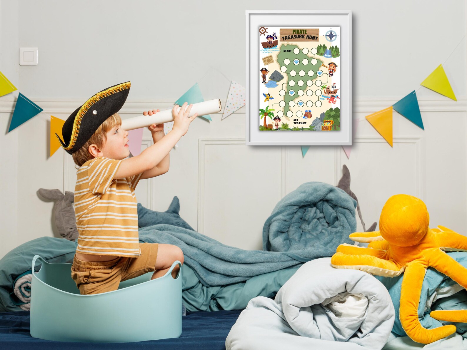 Pirate Reward Chart Bedtime Boy Pirate Treasure Island Potty Sticker ...