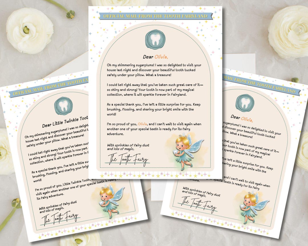Editable Tooth Fairy Letter First Tooth Fairy Printable Fairy Tooth ...