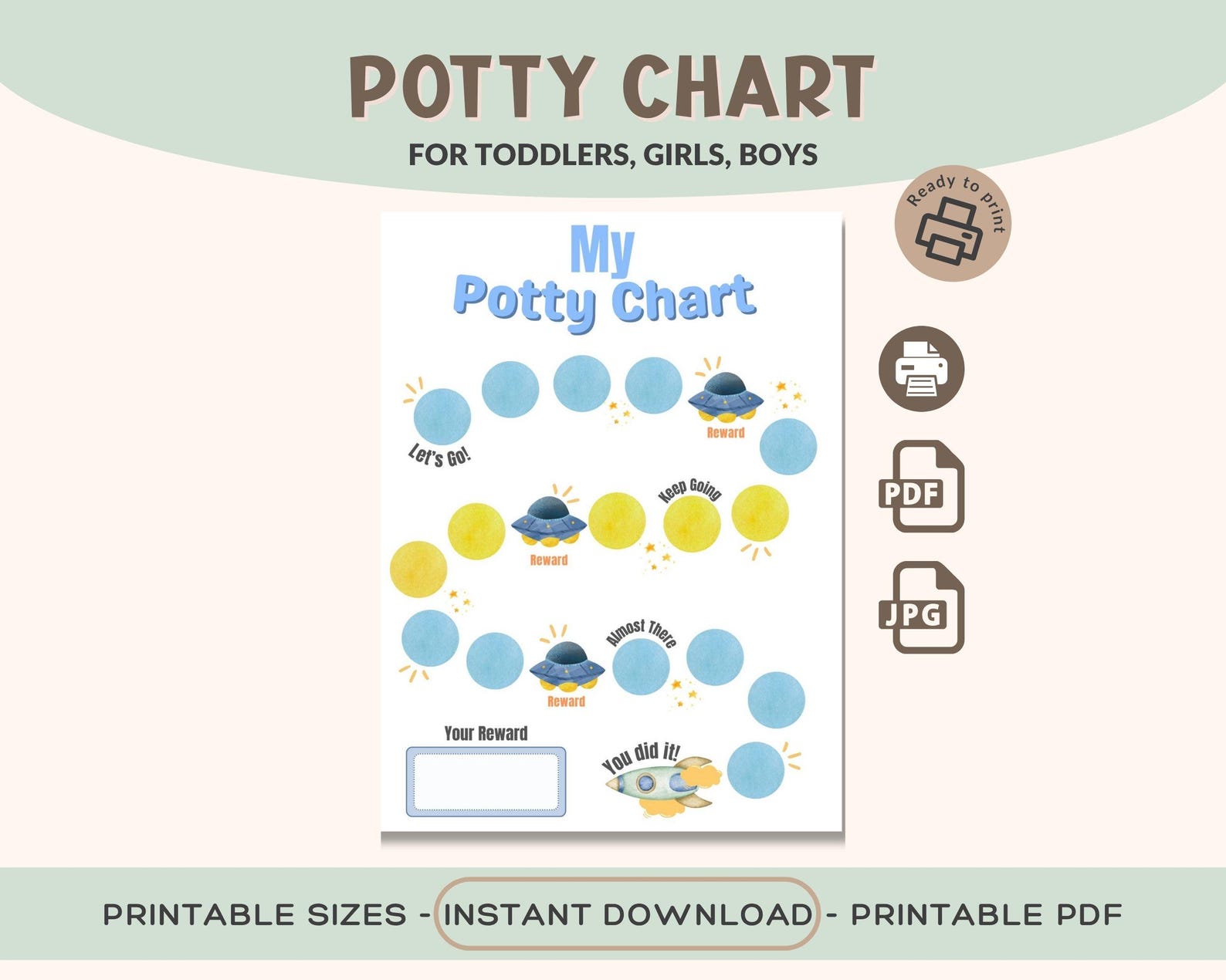 Printable Potty Training Chart for Toddlers Potty Chart for Boys Toilet ...
