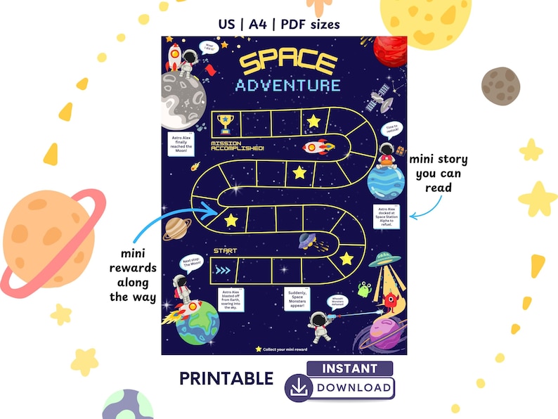 Sleep Reward Chart Boy Astronaut Printable Sticker Reward Chart for ...