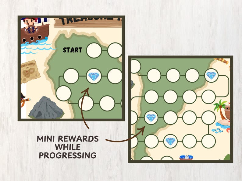 Pirate Reward Chart Bedtime Boy Pirate Treasure Island Potty Sticker ...