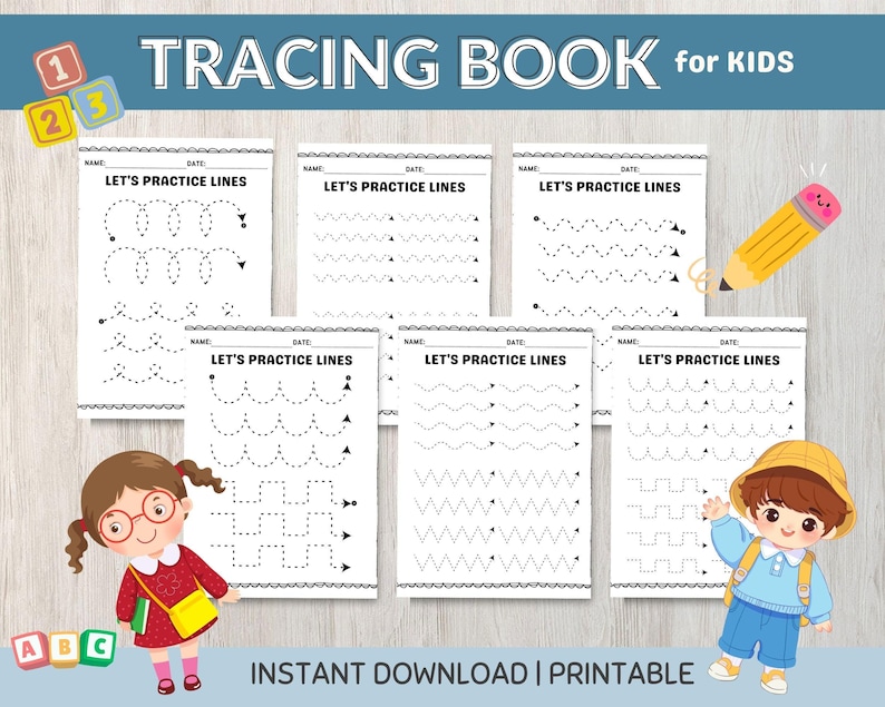 Line Tracing for Toddlers Tracing Book for Kids Line Practice Preschool ...