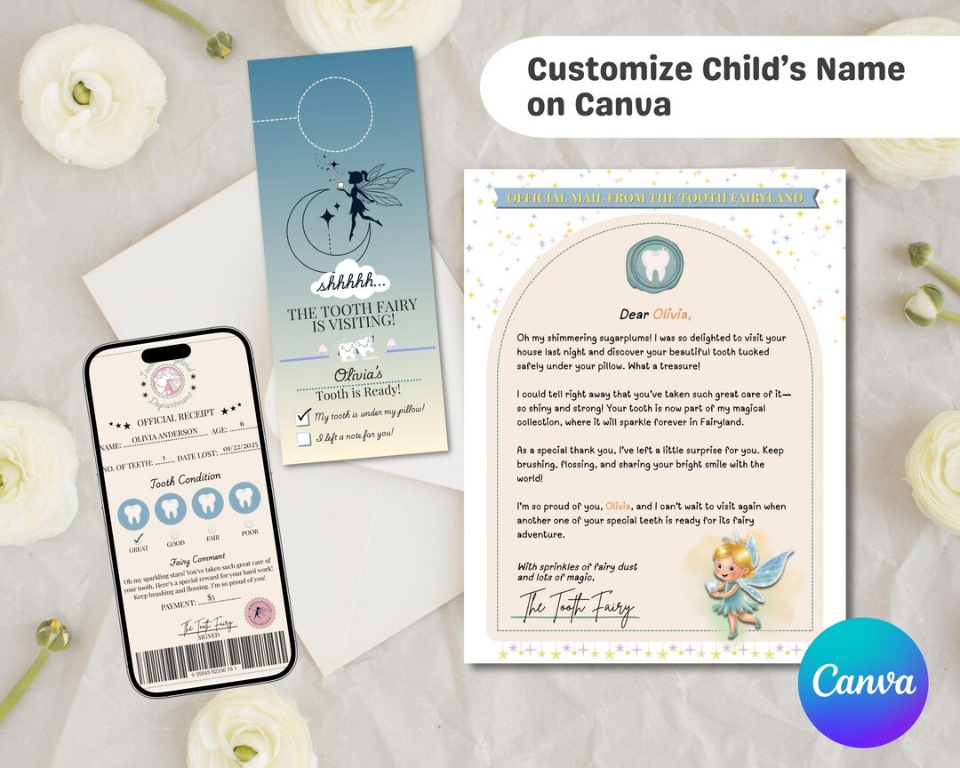 Tooth Fairy Letter Printable Tooth Fairy Receipt First Tooth Fairy Note ...