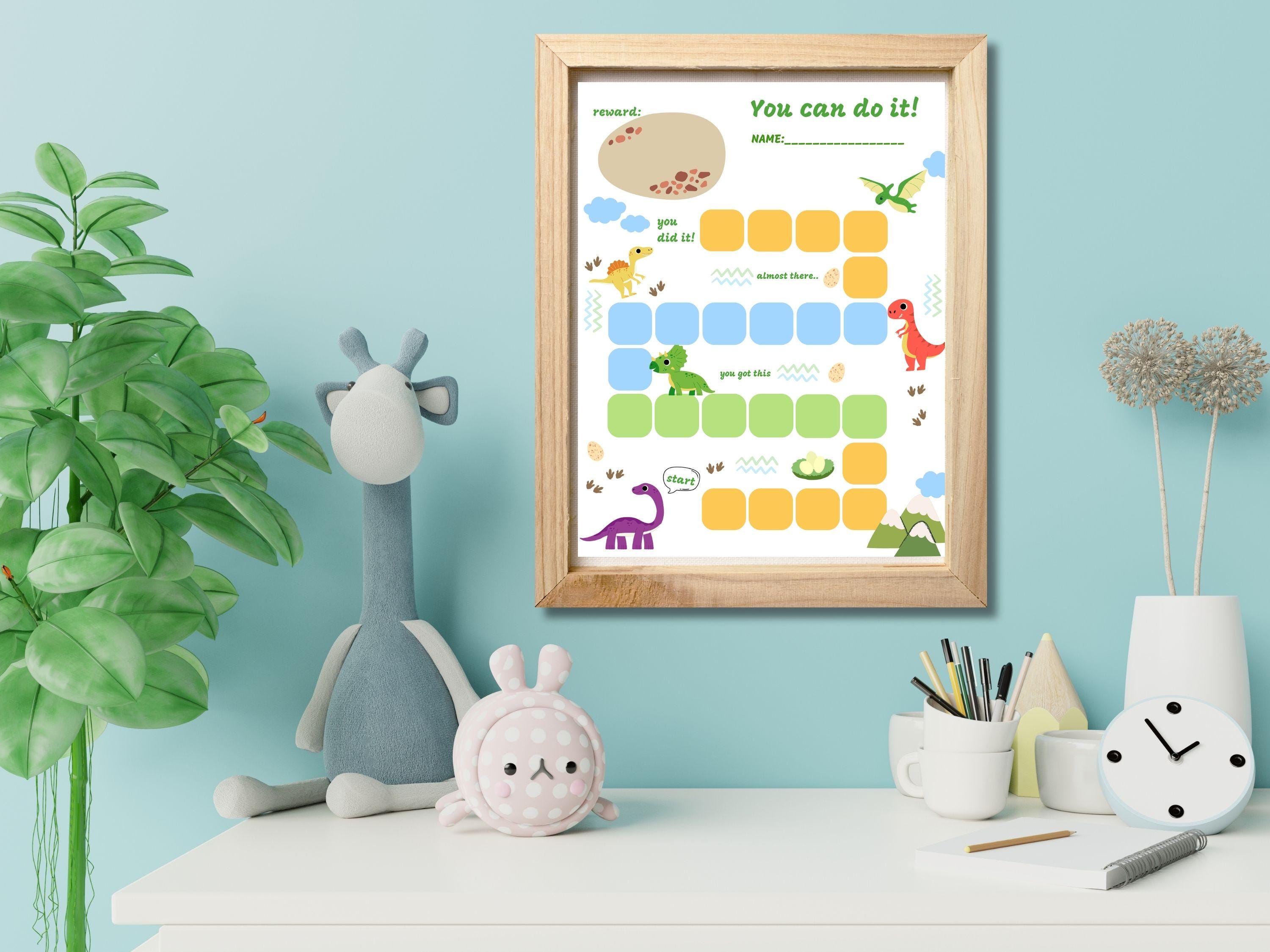 Dinosaur Reward Chart for Boy Kids Sticker Reward System Chart Chore ...