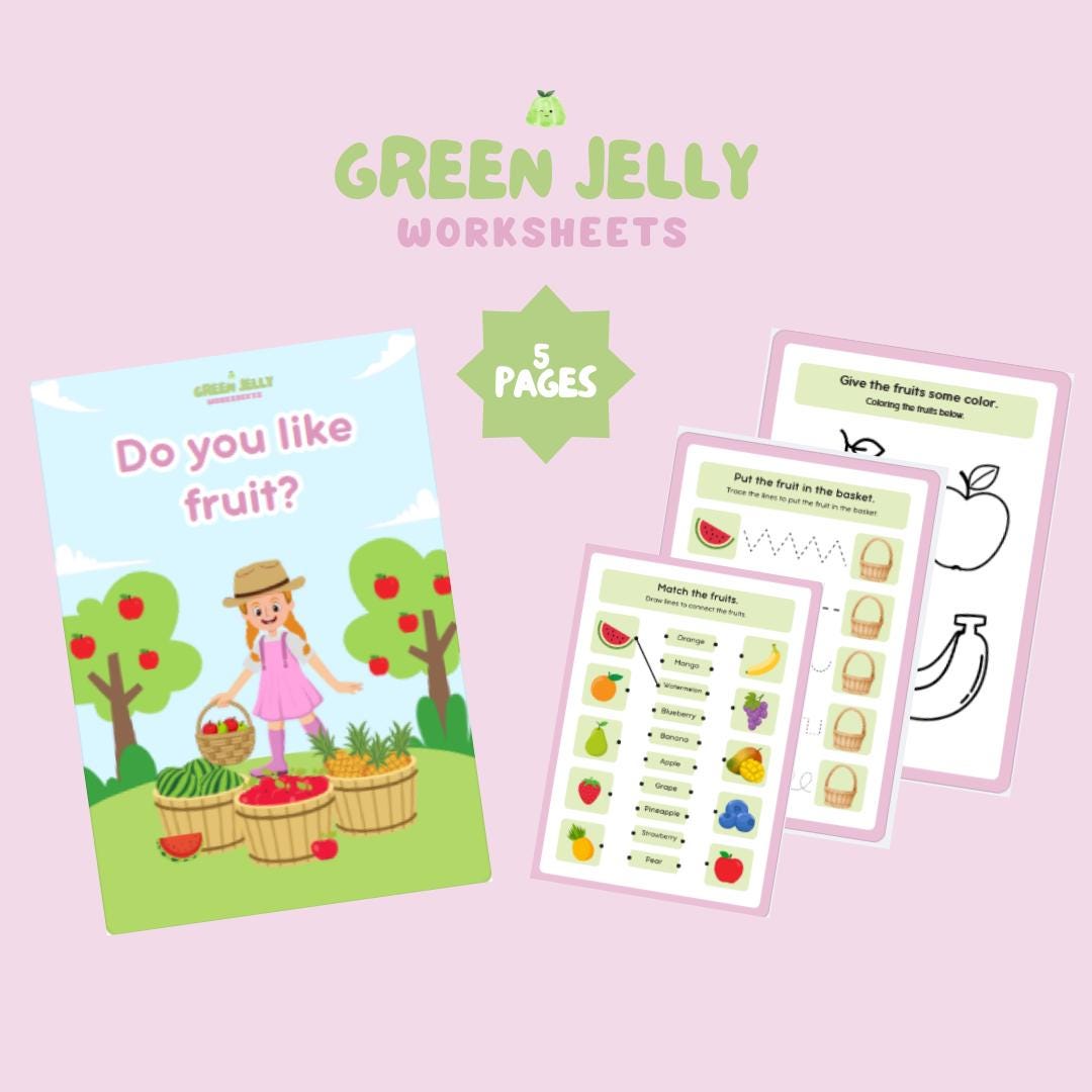 Children's Fruit Worksheet, Fruit Themed Activities for Kids, Toddler ...