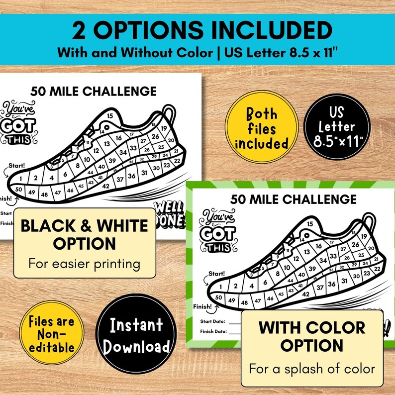 50 Mile Tracker, 50 Mile Challenge, Walking Tracker, Running Tracker ...