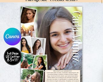 Senior Yearbook Ad Template Half Page, Editable Yearbook Ad, Graduation ...