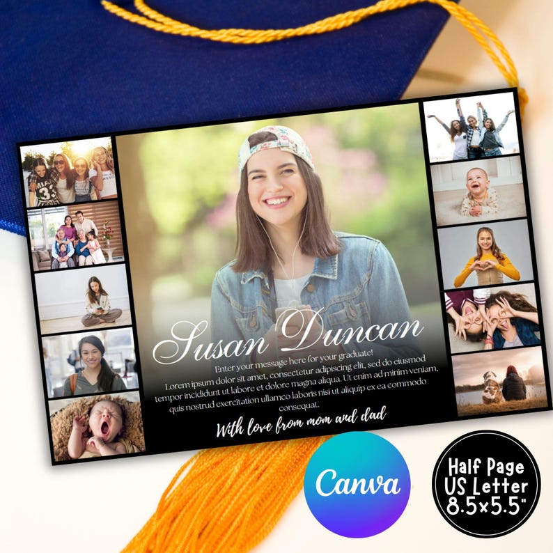 Senior Yearbook Ad Template Half Page, Editable Yearbook Ad, Graduation ...