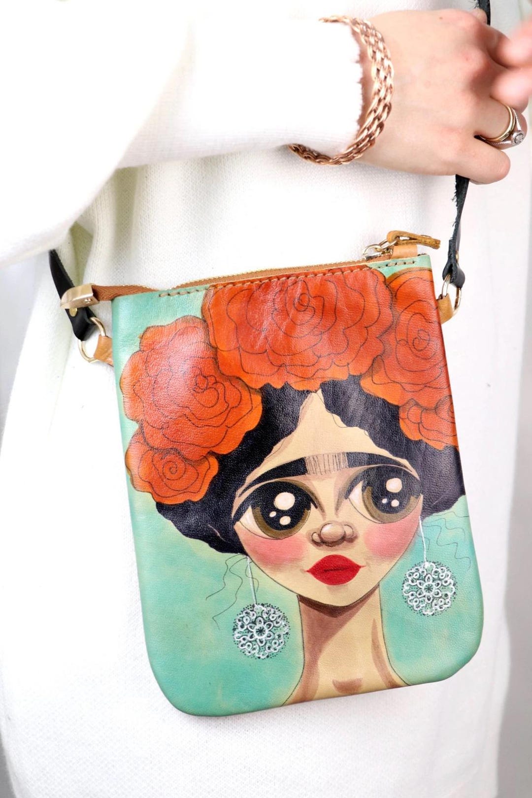 Handmade Kangaroo Leather Bag | Soft & Lightweight | Hand-painted ...