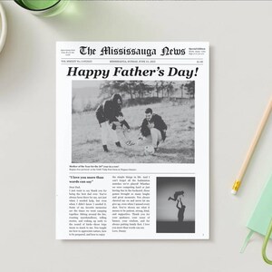 Father's Day Newspaper - Editable Canva Template - Etsy