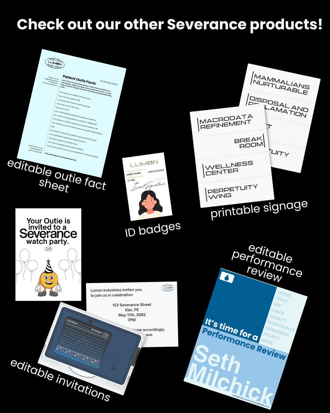 Severance Lumon ID Badge - Canva Editable Template - Etsy