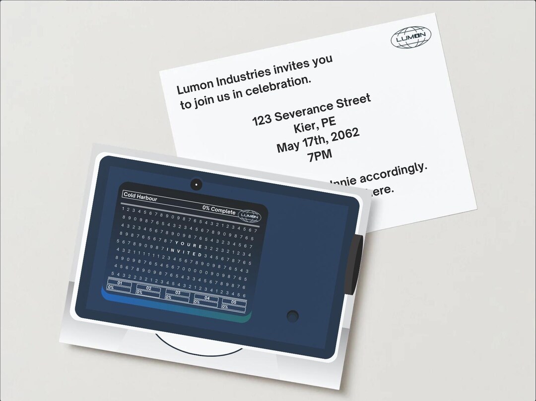 Severance Lumon Industries Party Invitation - Editable Canva Template ...