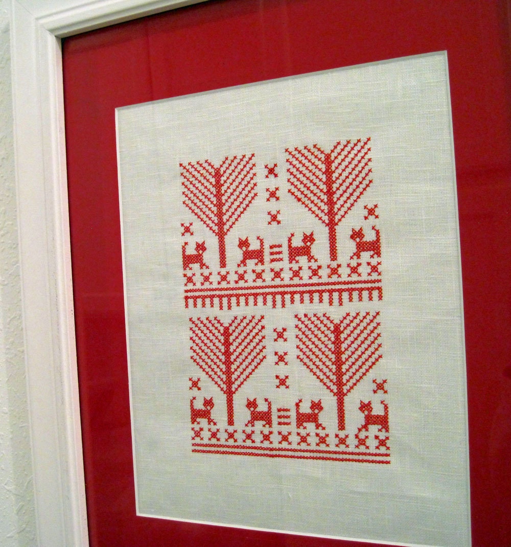 PDF Nordic Fall Sampler PDF Cross Stitch Redwork Pattern - Etsy
