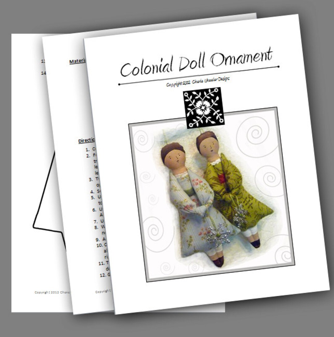 Colonial Doll Ornament Sewing PDF Pattern - Etsy