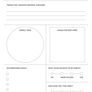 Printable- Weekly Review, Weekly Reflection, Weekly Check-in Journal ...