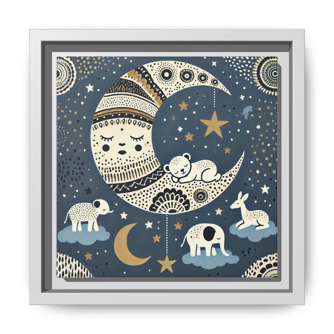 Dreamy Animal Night Sky Art Print - Framed Matte Canvas - Etsy