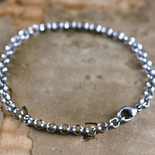 Silver Rolo Bracelet - Etsy