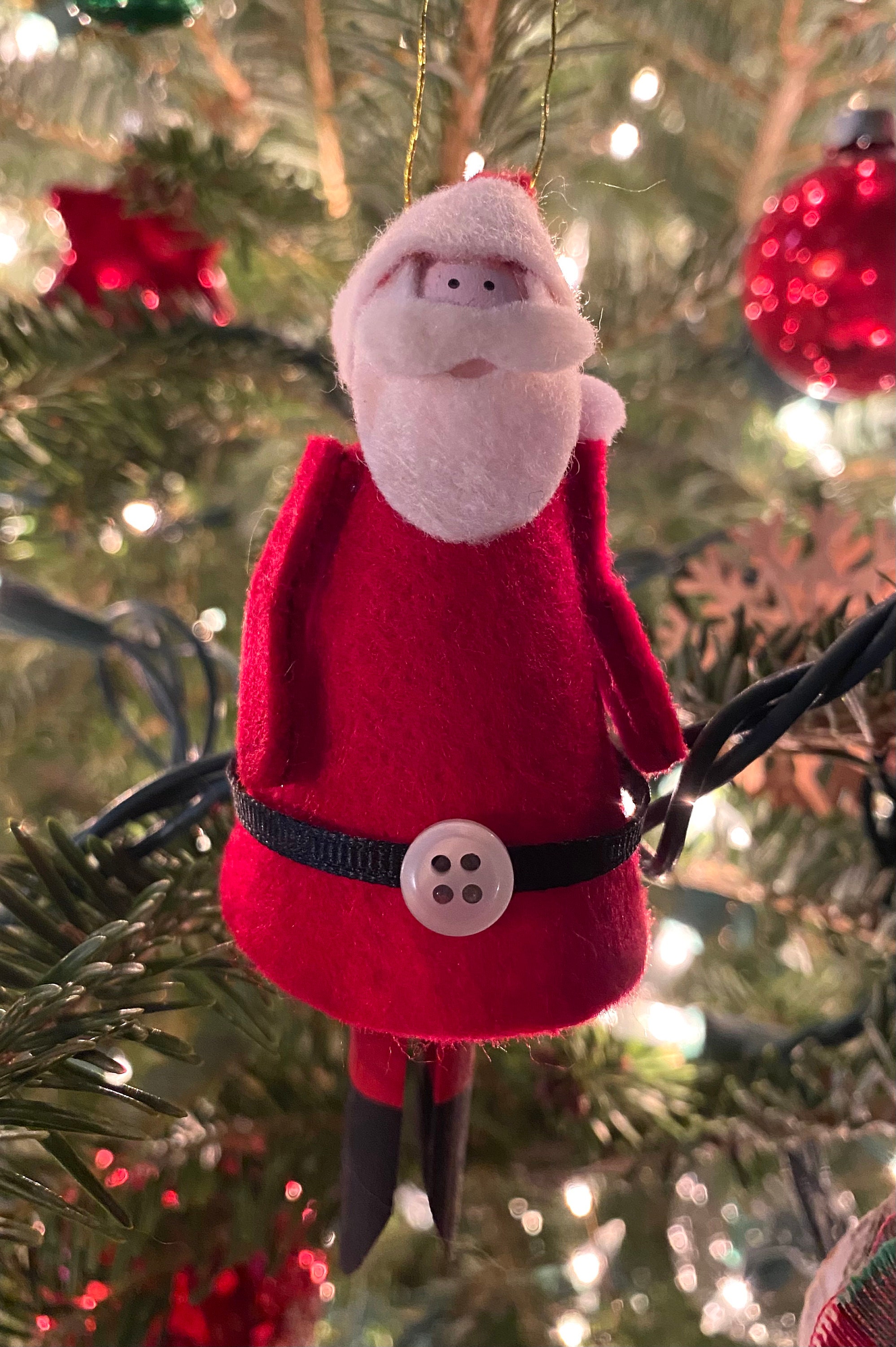 Santa Clothespin Ornament - Etsy UK