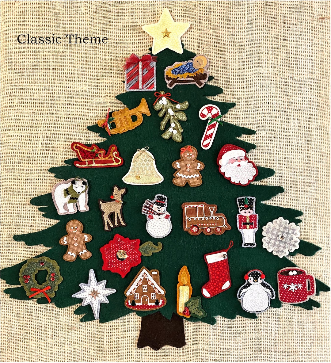 Custom 25 Day Advent Calendar With Pockets and Ornaments Free Shipping ...