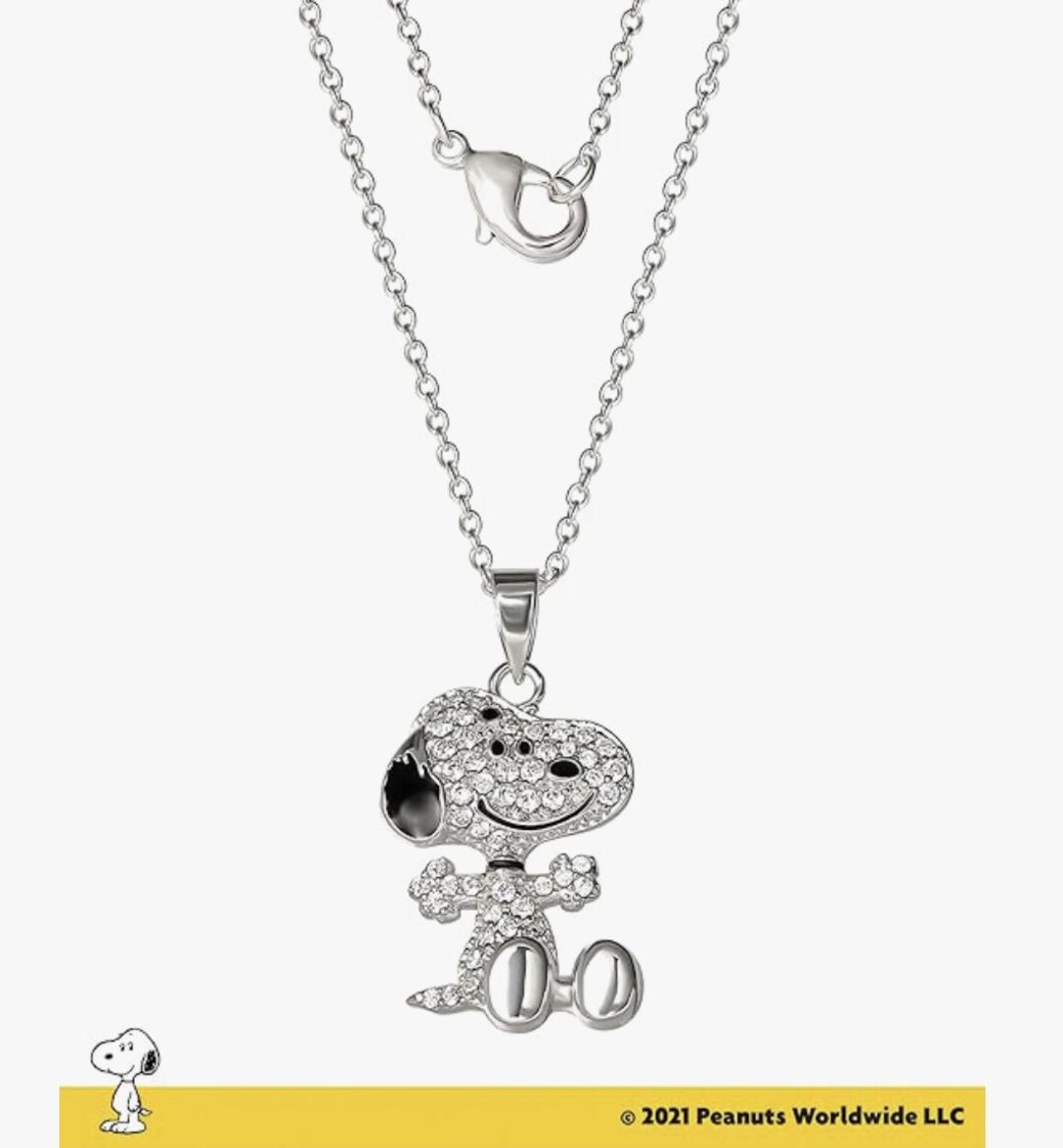 PEANUTS Snoopy Necklace for Women Official License 18 Silver Flash ...