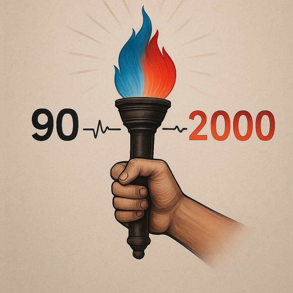 The Torch of Time – Generational Change 1990–2000 Minimal Concept Art ...