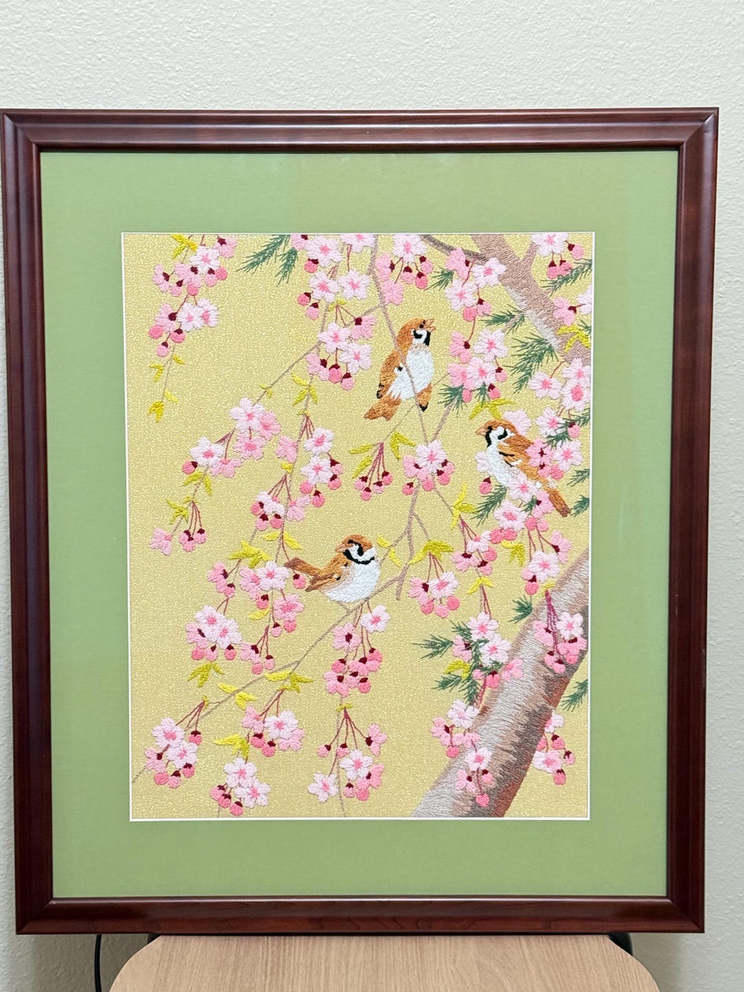 Sakura and Sparrow Hand Embroidery TOKYO Bunka PUNCH NEEDLE - Etsy