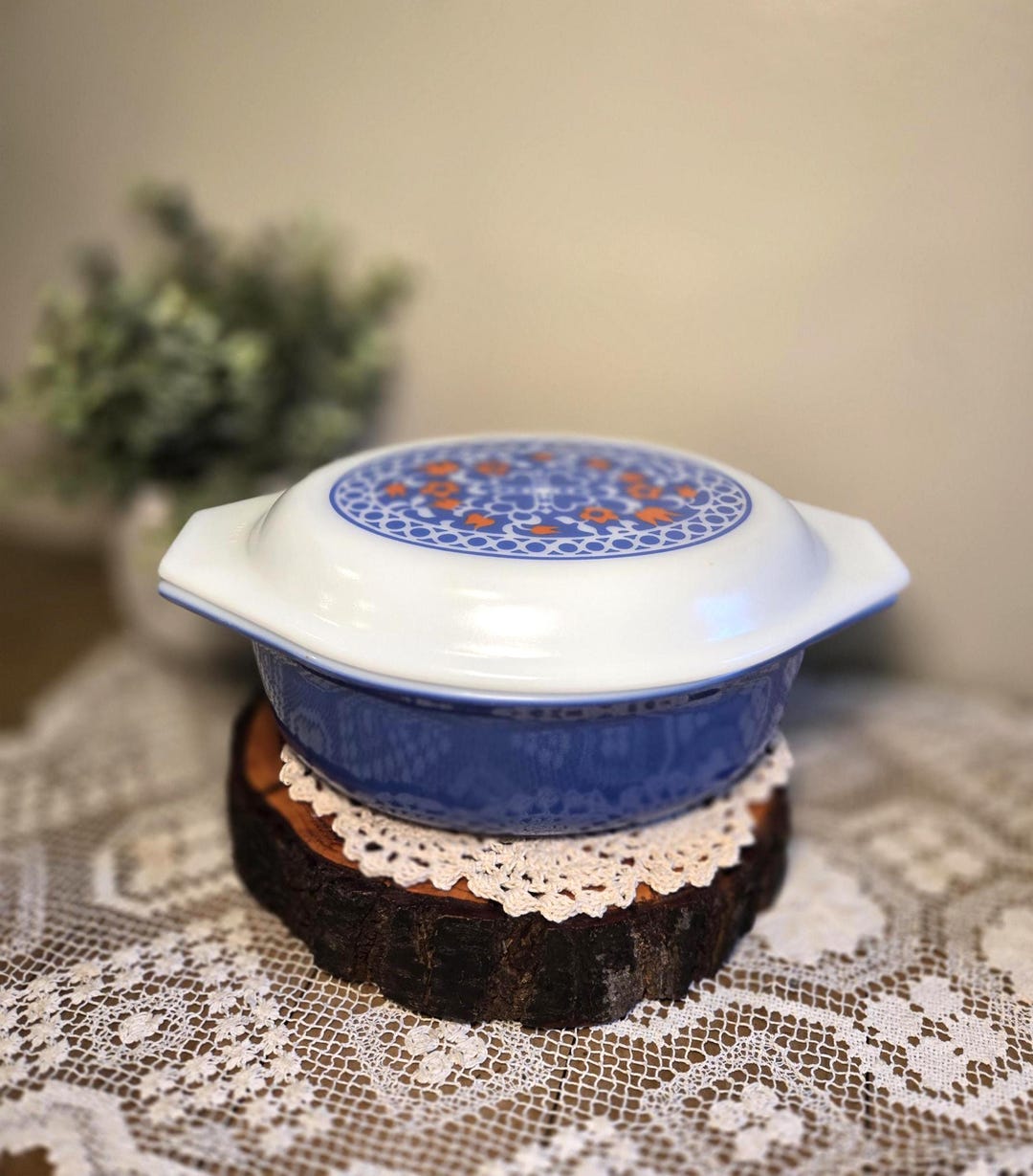 Vintage Pyrex New Holland 043 Oval Casserole Dish | 1.5 Qt | Blue ...