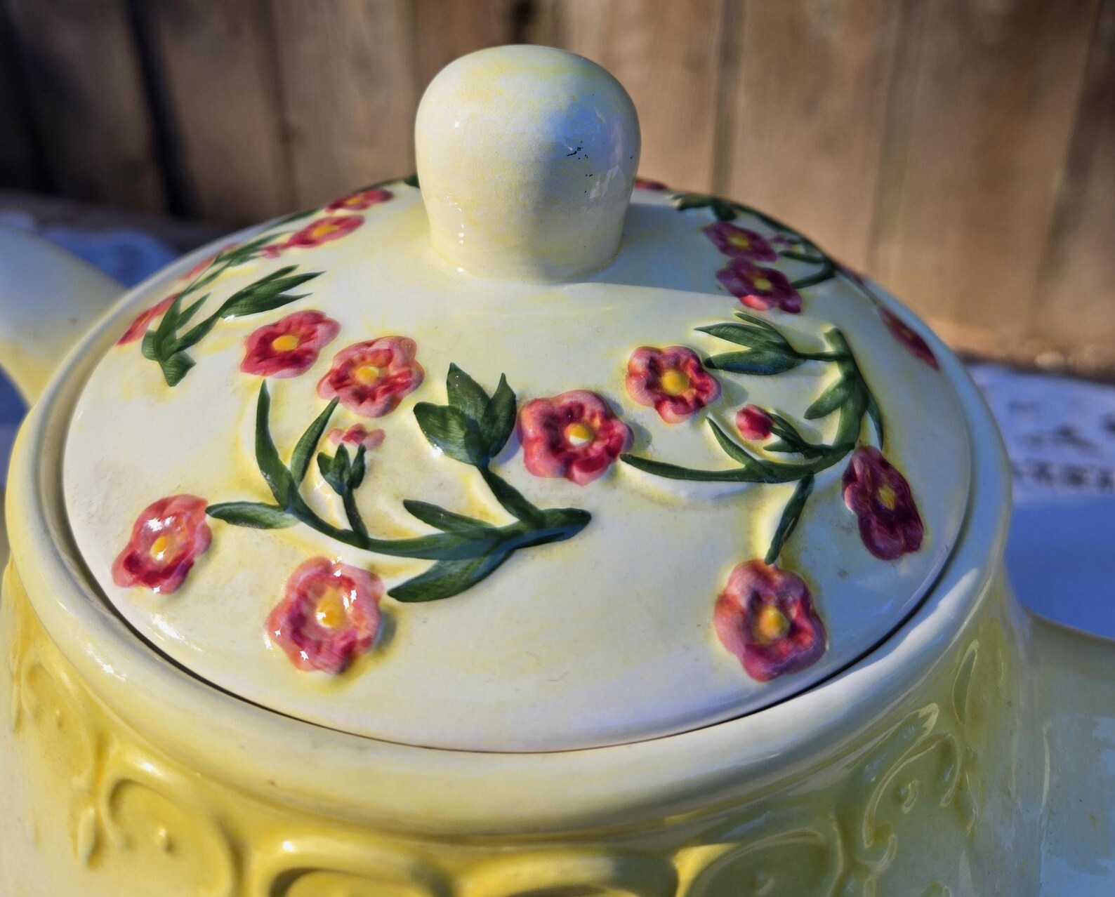 Harry & David Ceramic Floral Teapot - Etsy