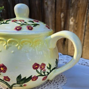 Harry & David Ceramic Floral Teapot - Etsy