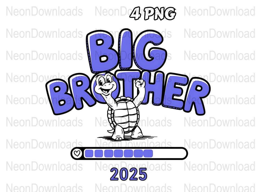 Big Bro Turtle Sublimation Design, Big Bro Turtle PNG, Cute Turtle ...