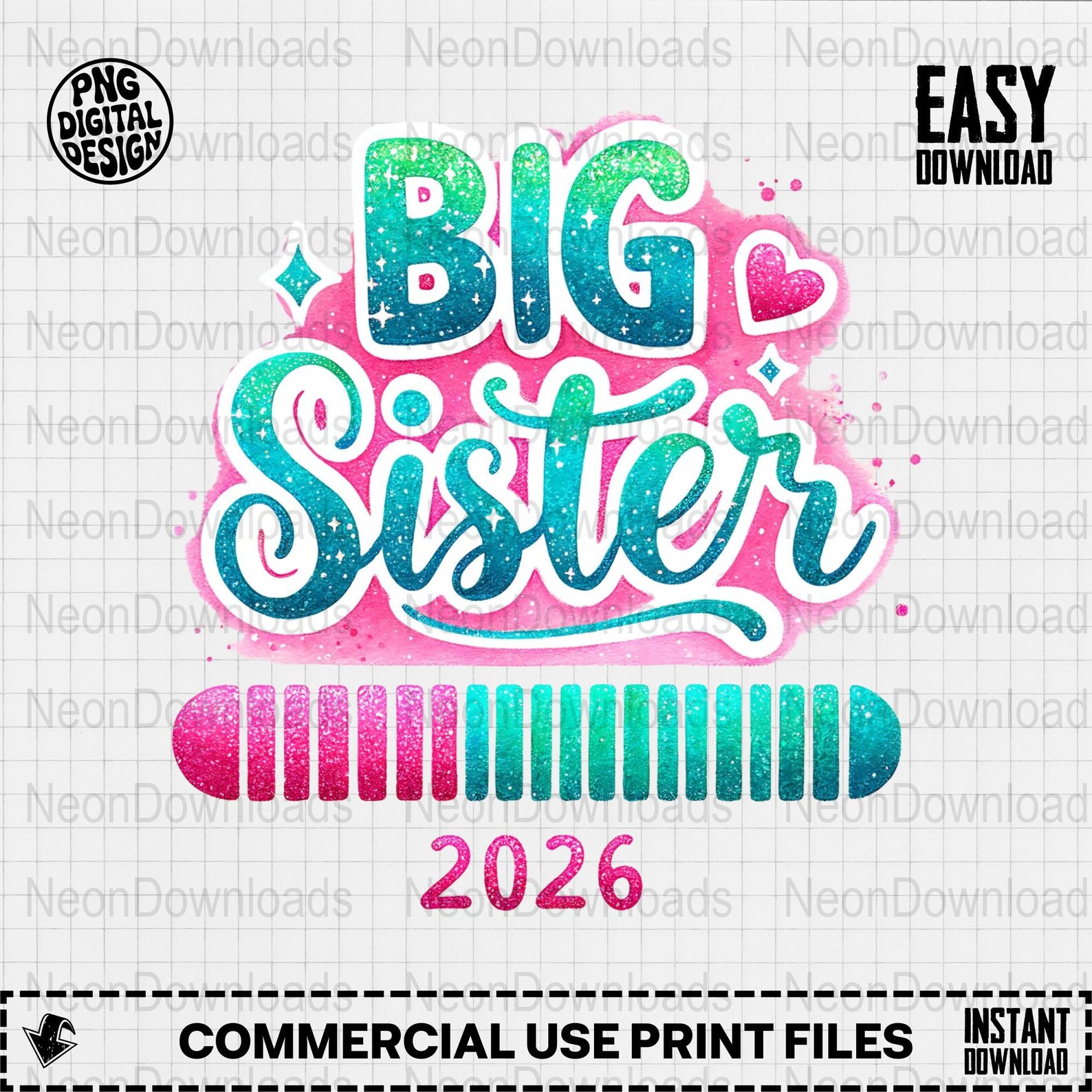 Big Sister Sublimation Design, Cute Sibling Announcement, Digital ...