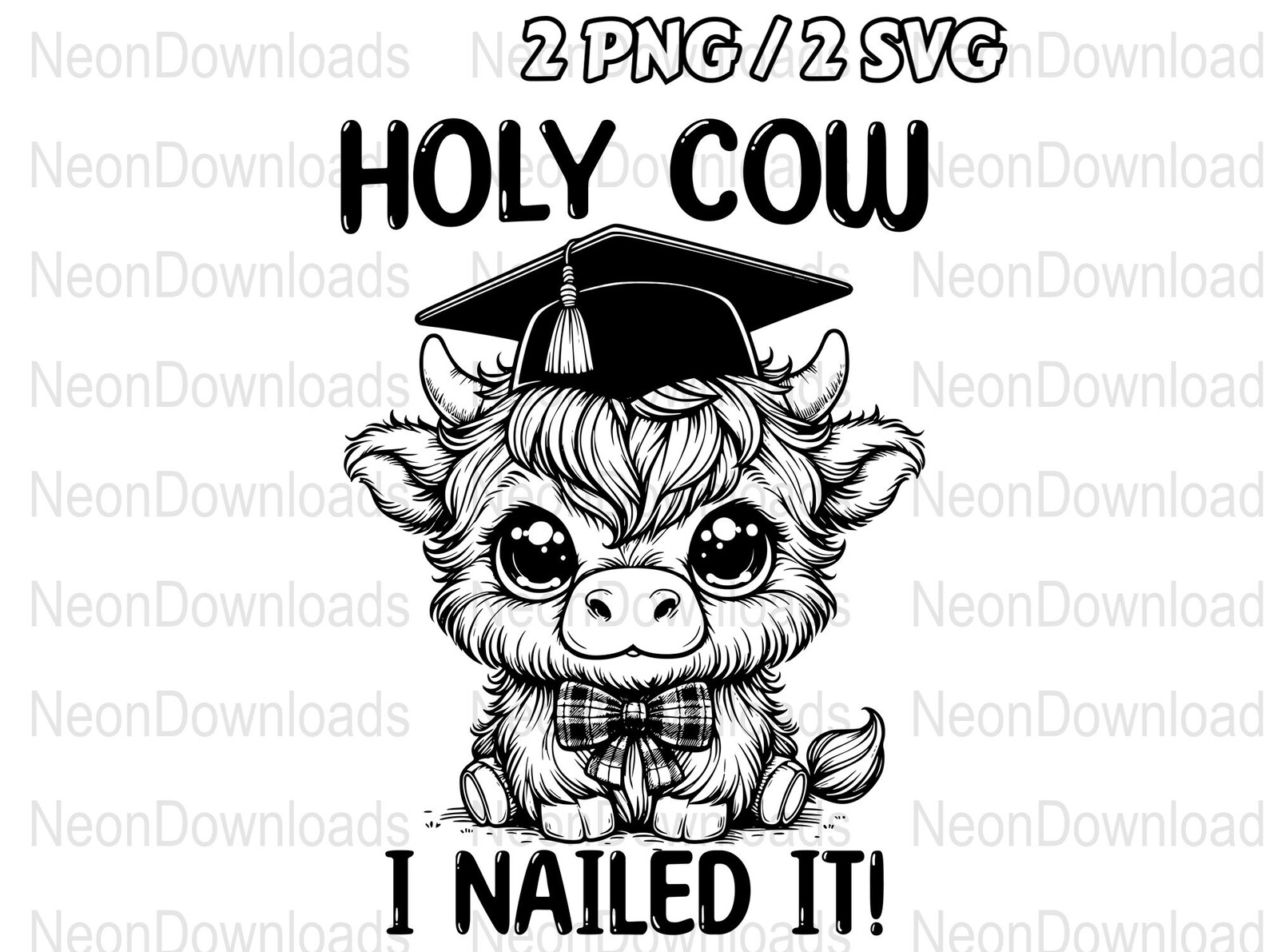 Highland Cow Graduate SVG Design, Graduation PNG, Highland Cow SVG - Etsy