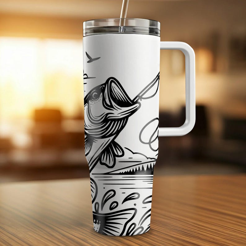Gone Fishing Tumbler Laser Engrave SVG, Full Wrap Design for 40oz ...